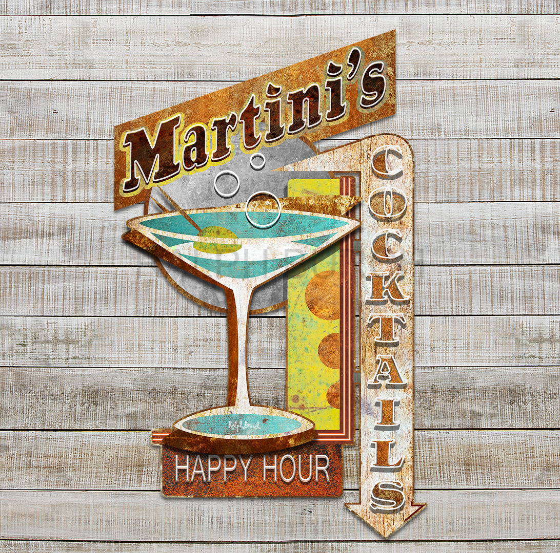 Martini's Dimensional Metal Wall Bar Art by Ralph Burch – RALPH BURCH